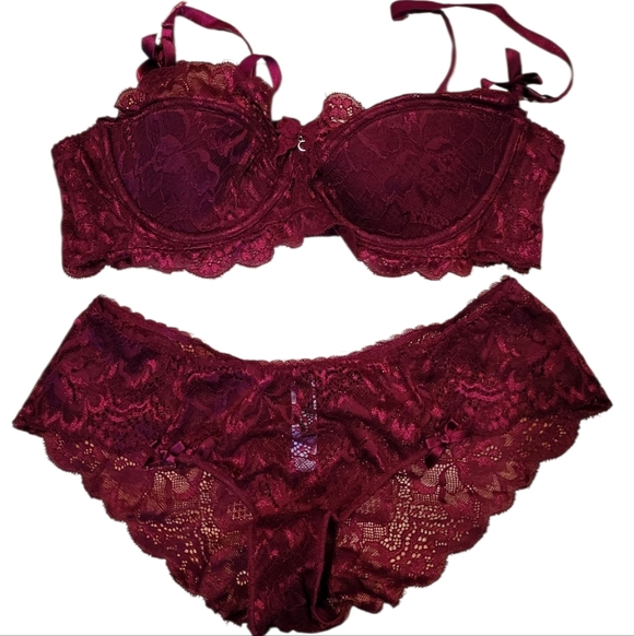 charm sweeter | Intimates & Sleepwear | Charm Sweeter Deep Red Lace ...